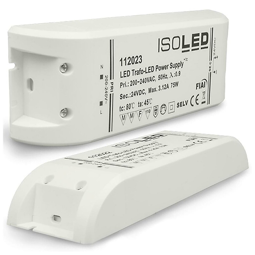 LED Trafo 24V/DC, 0-75W, SELV
